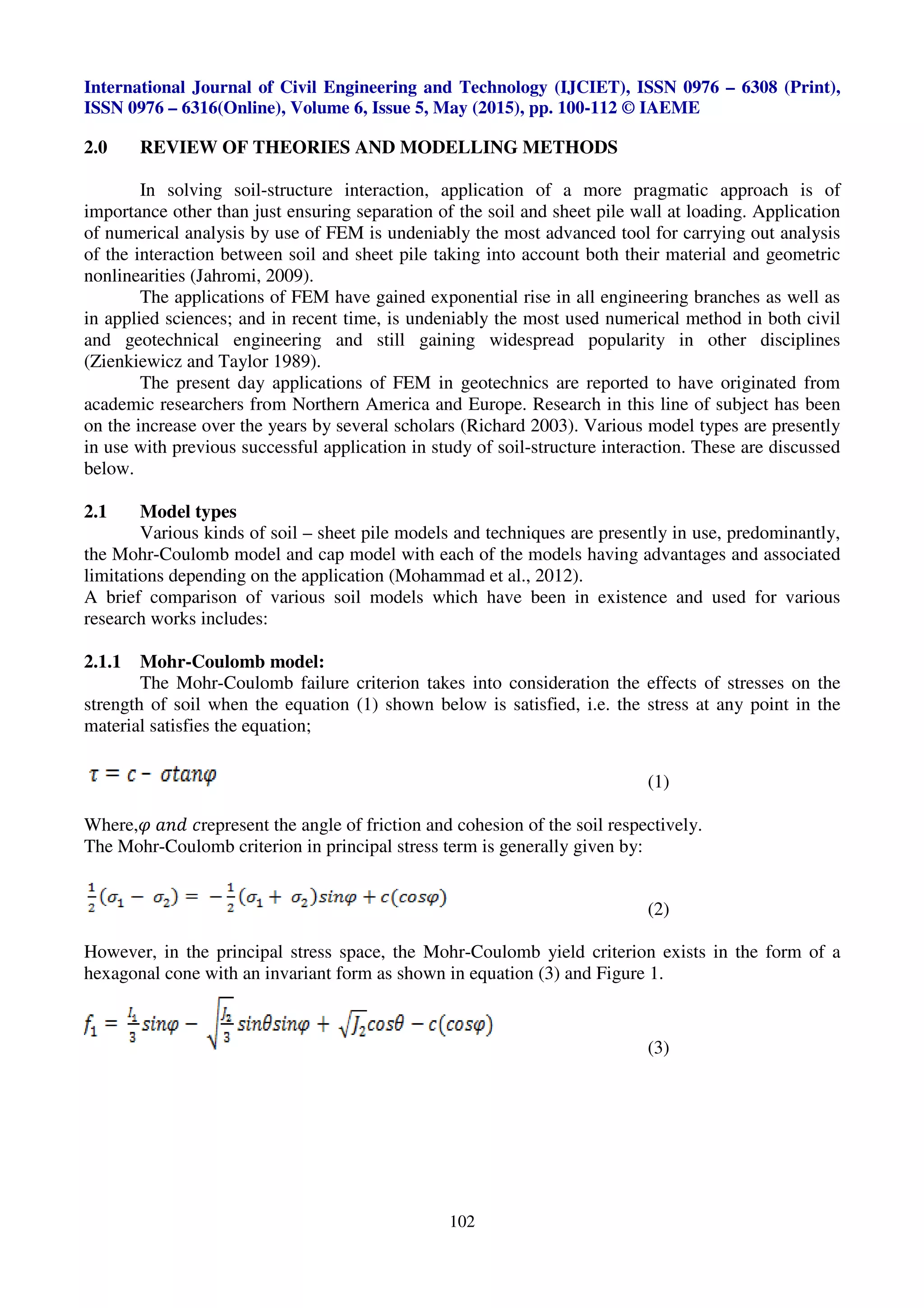 SOIL-SHEET PILE INTERACTION - PART I: A REVIEW OF THEORIES AND DESIGN METHODS | PDF