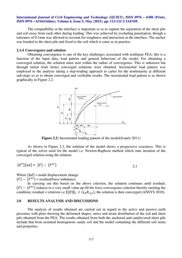 Soil sheet pile interaction part ii numerical analysis and simulation | PDF