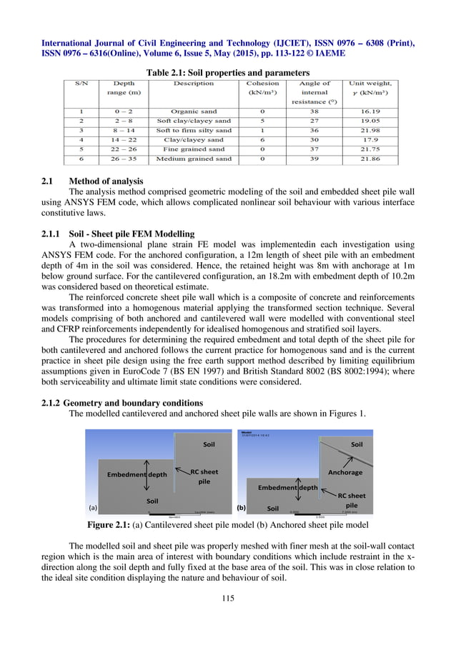 SOIL-SHEET PILE INTERACTION - PART II: NUMERICAL ANALYSIS AND SIMULATION | PDF