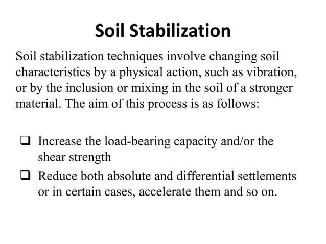 Soil stabalisation ppt | PPT