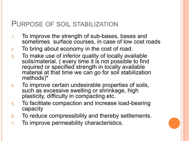 Soil stabilisation | PPTX | Geology | Science