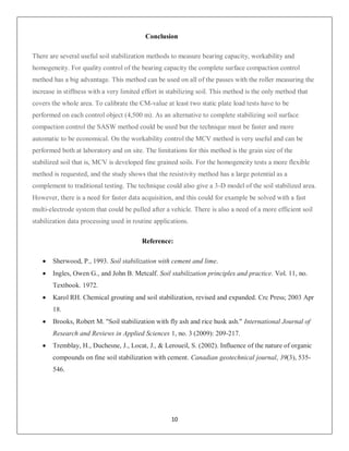 SOIL STABILIZATION IN ROAD CONSTRUCTION AND MEASURING THE FIELD DENSITY ...