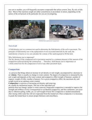SOIL STABILIZATION IN ROAD CONSTRUCTION AND MEASURING THE FIELD DENSITY ...