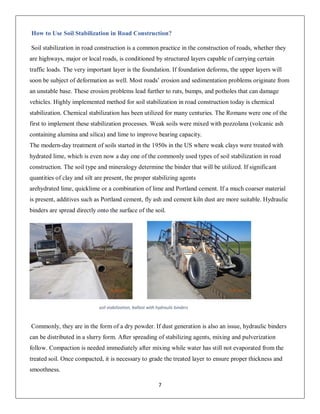 SOIL STABILIZATION IN ROAD CONSTRUCTION AND MEASURING THE FIELD DENSITY ...