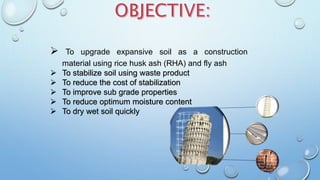 Soil stabilization using fly ash & Rice husk ash | PPTX