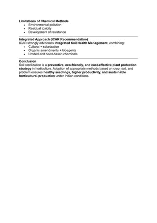 Sharad Bisen_Soil Sterilization_Objectives_ICAR Course, Sixth Dean ...