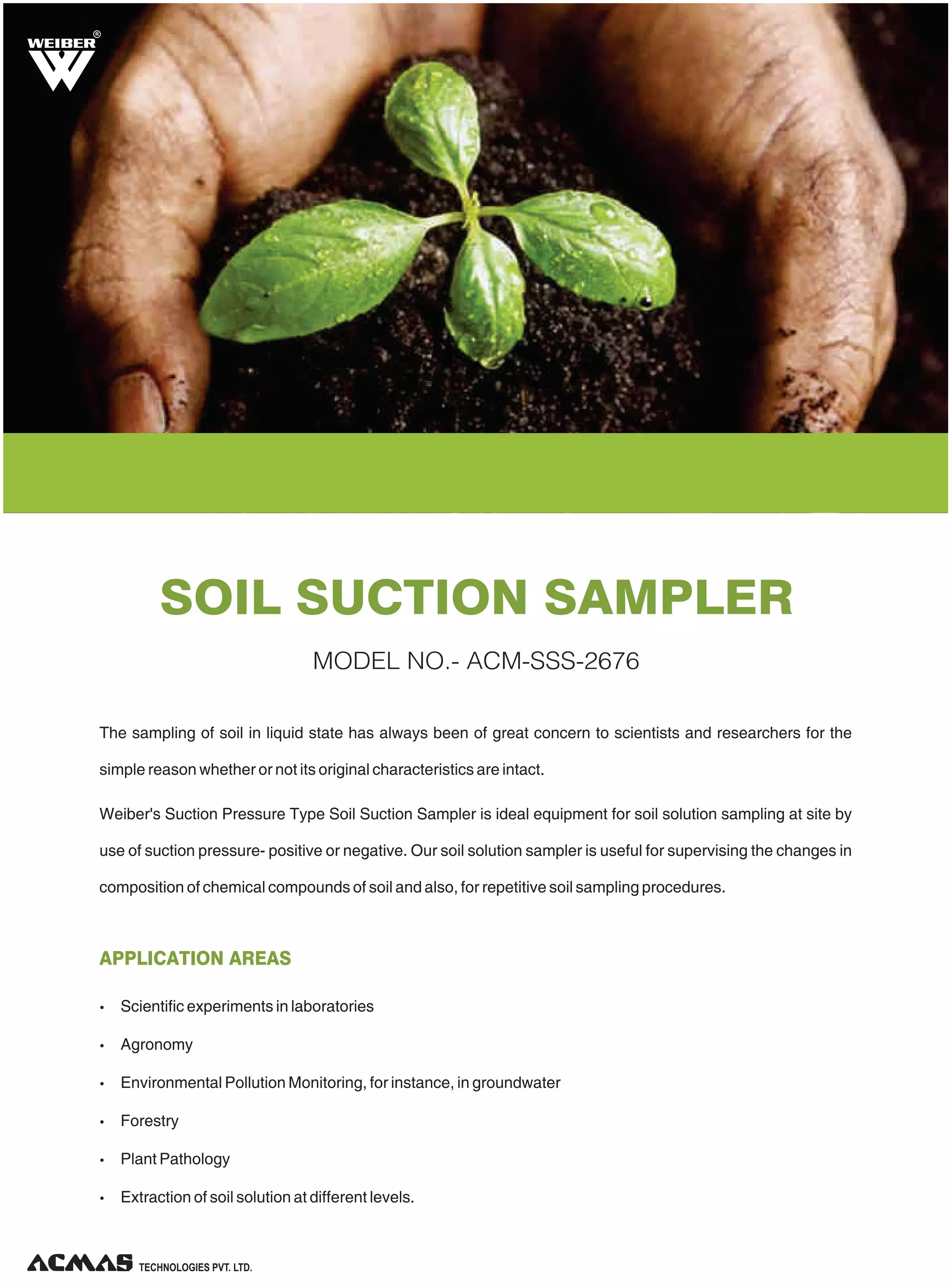 Soil Suction Sampler by ACMAS Technologies Pvt Ltd. | PDF