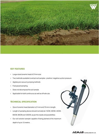 Soil Suction Sampler by ACMAS Technologies Pvt Ltd. | PDF