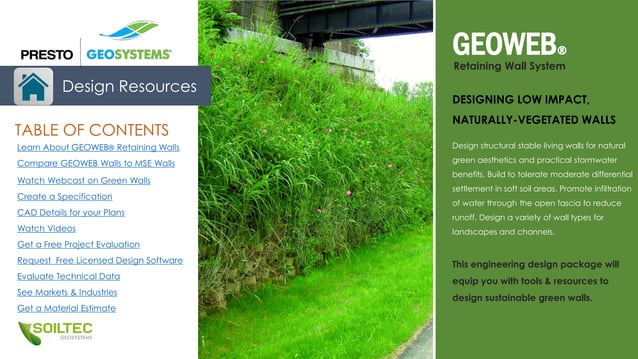 Nykilde geoweb retaining wall design package Nykilde geoweb retaining wall design package