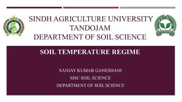 In Soil Taxonomy, Soil temperature regime | PPTX | Weather | Science