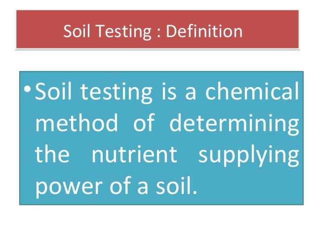 Soil Testing – its importance Soil Testing – its importance