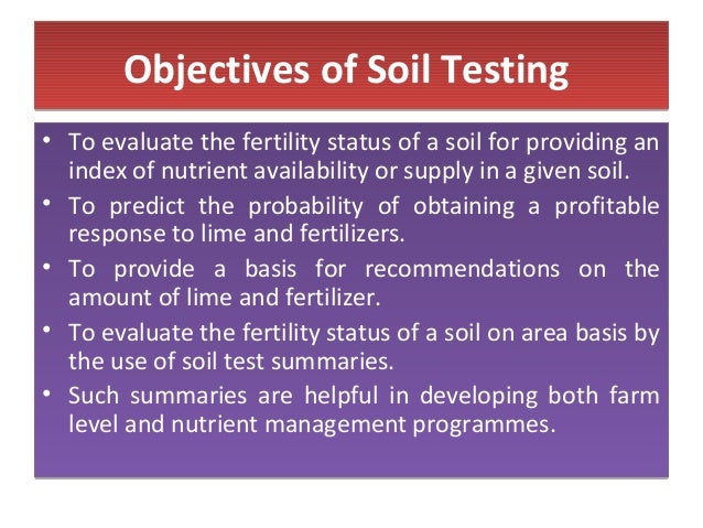 Soil Testing – its importance Soil Testing – its importance
