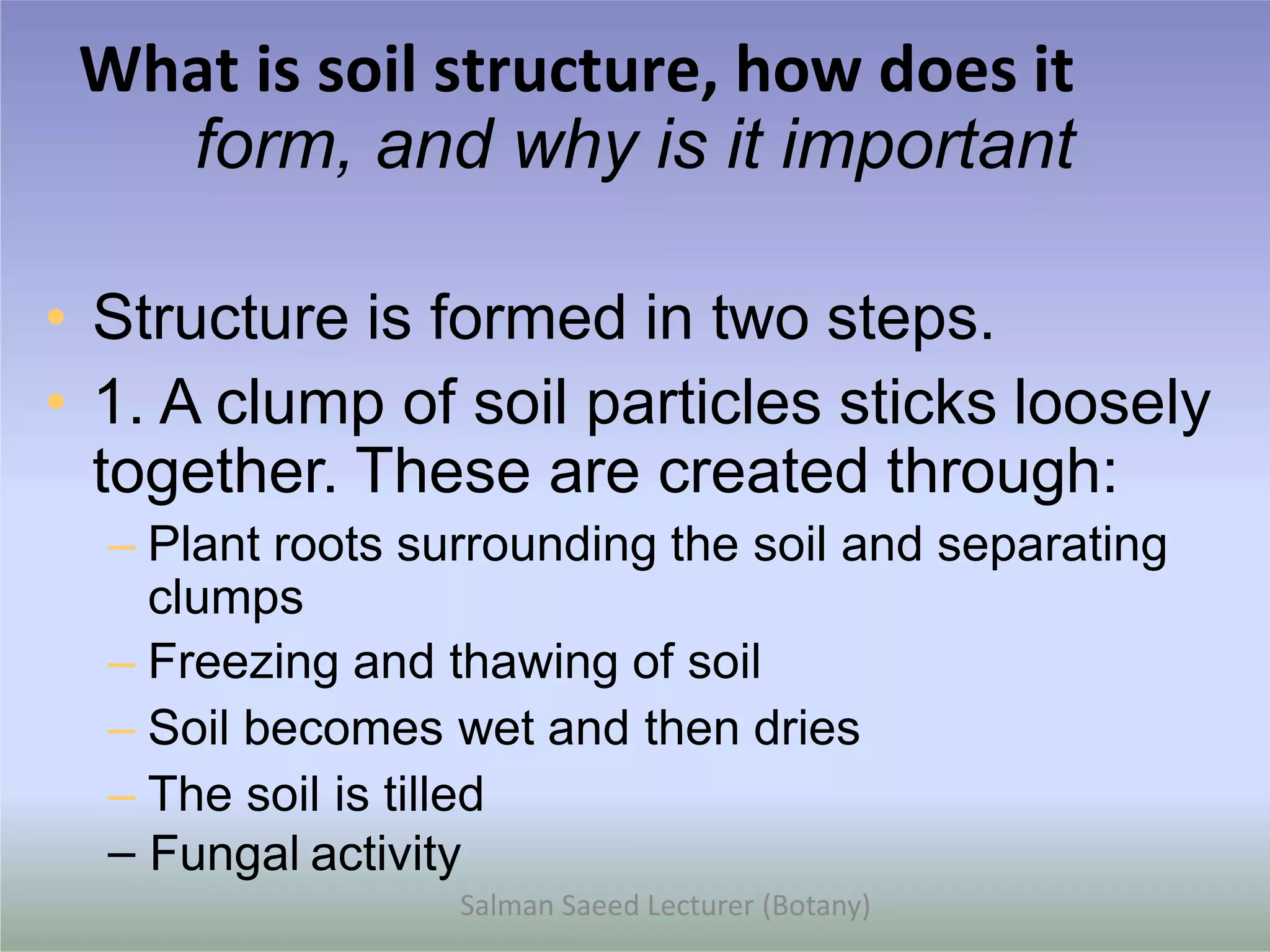 Soil Texture and Structure by Salman Saeed | PPTX