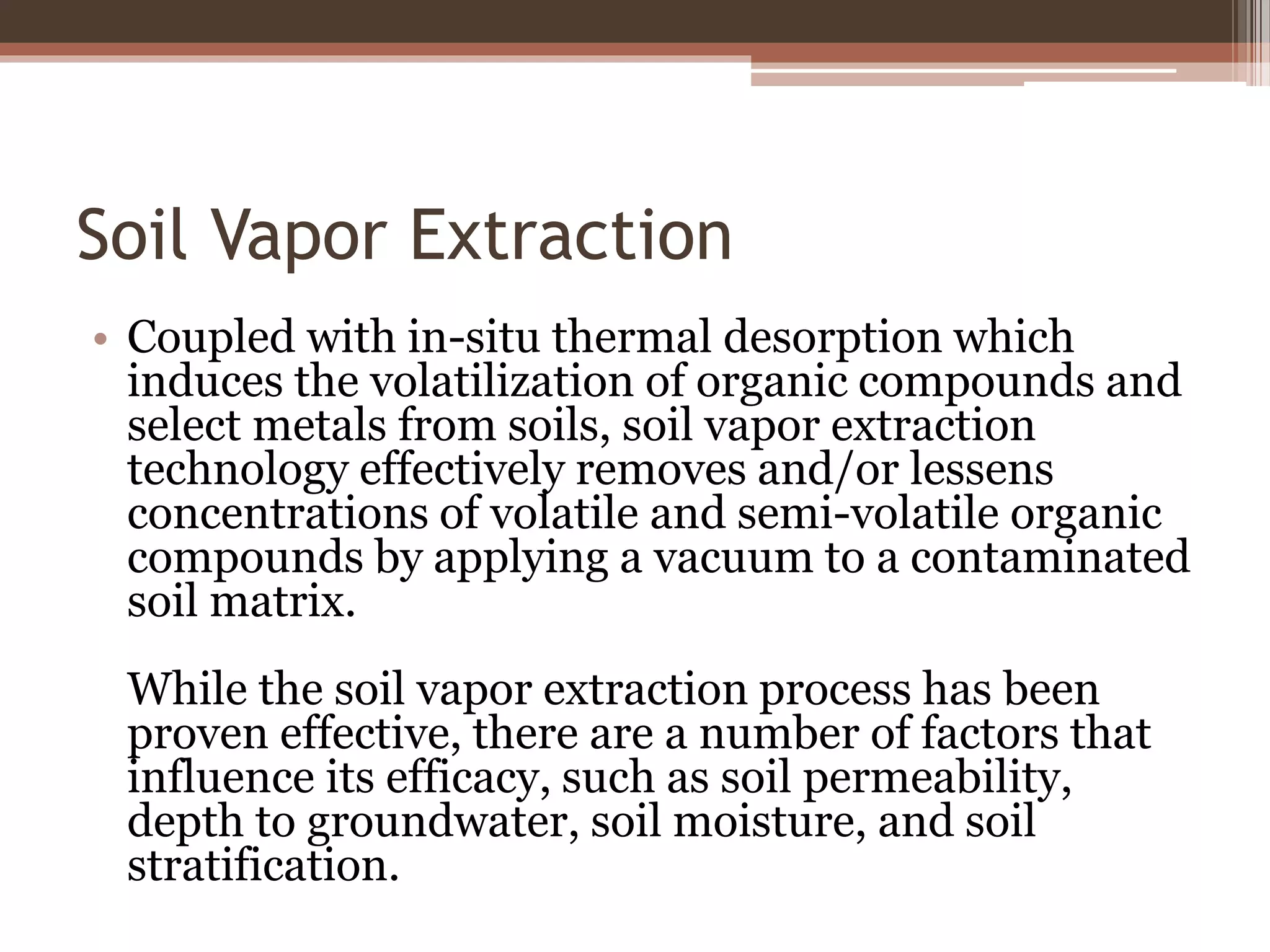 Soil Vapor Extraction - Description and Application | PPTX