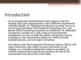 Soil Vapor Extraction - Description and Application | PPTX