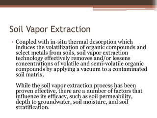 Soil Vapor Extraction - Description and Application | PPTX
