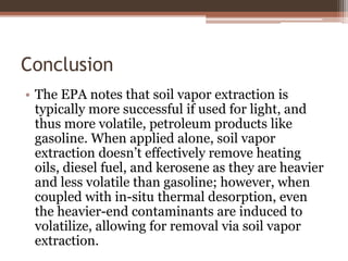 Soil Vapor Extraction - Description and Application | PPTX