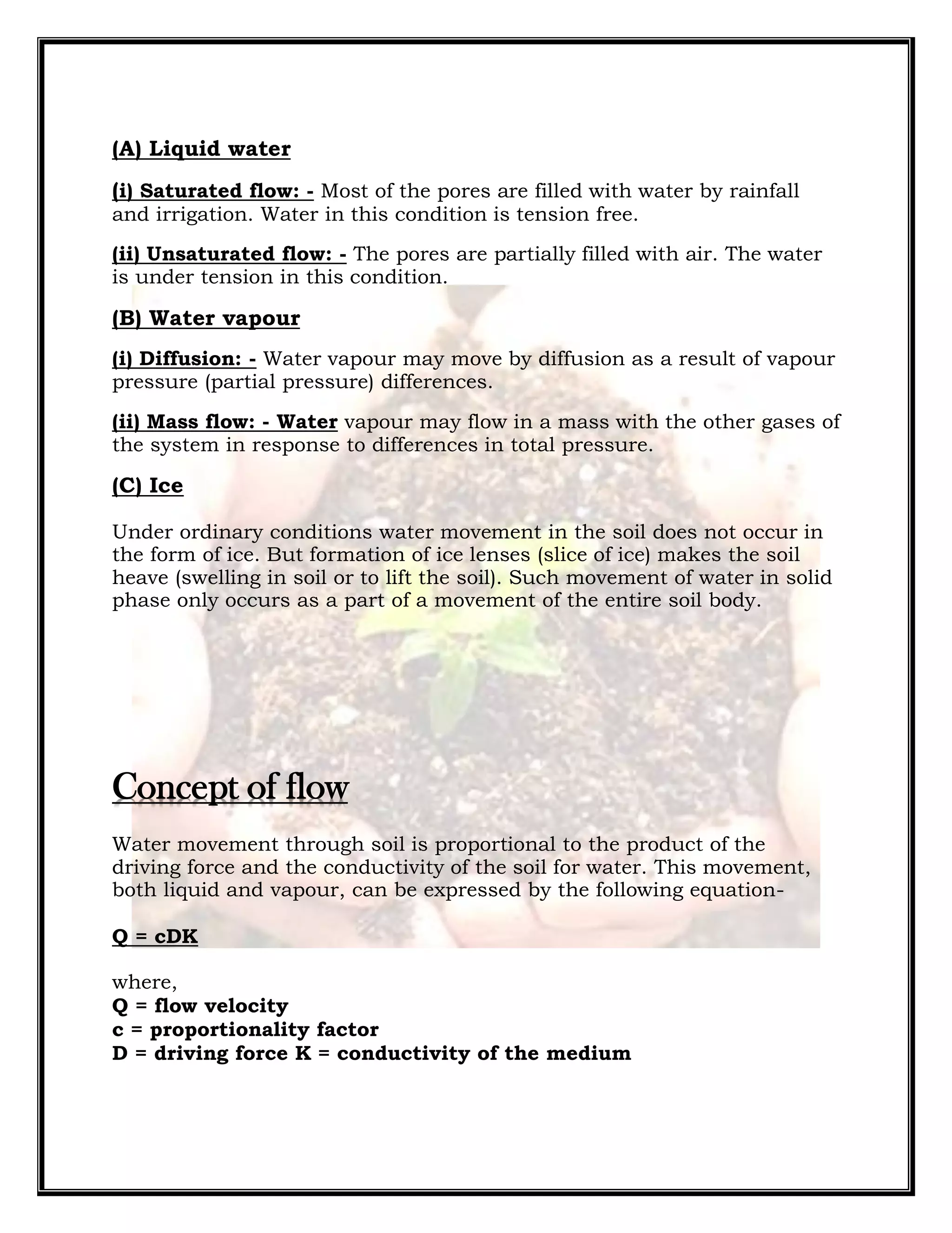 Soil water and movement of soil water | PDF