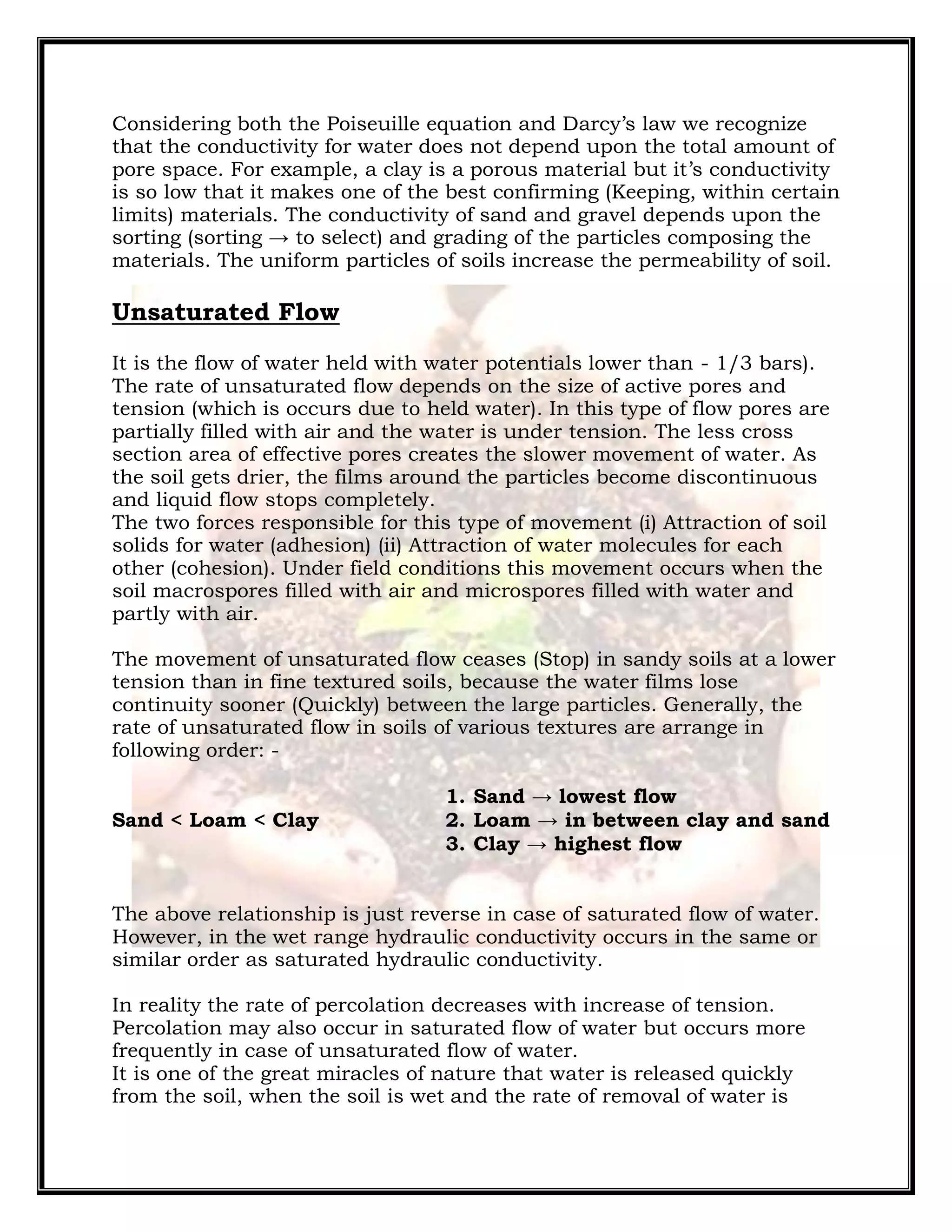 Soil water and movement of soil water | PDF