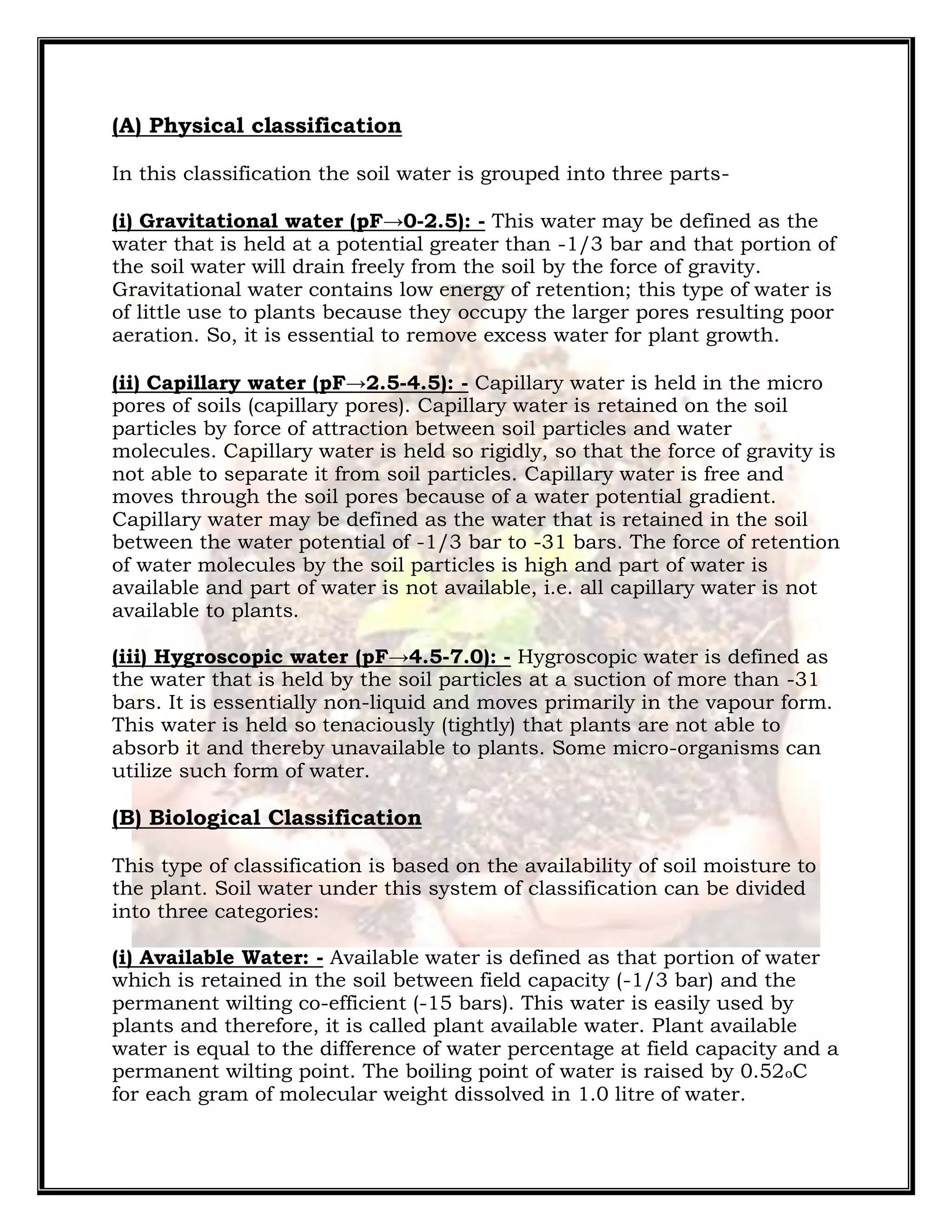 Soil water and movement of soil water | PDF