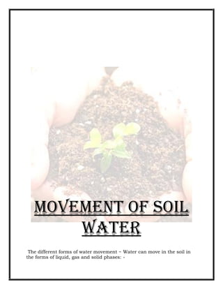 Soil water and movement of soil water | PDF