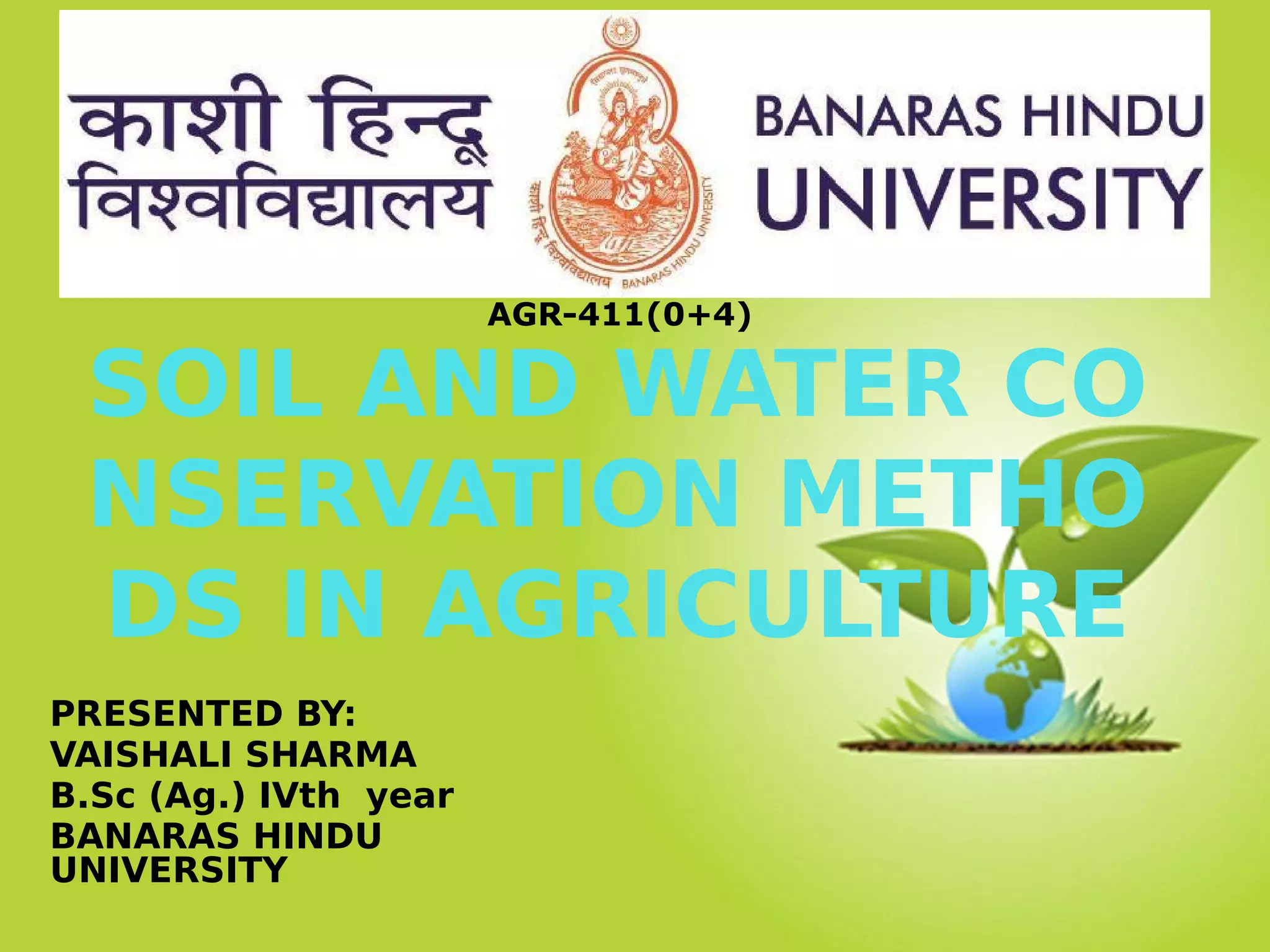 Soil water conservation methods in agriculture | PDF