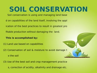 Soil water conservation methods in agriculture | PDF