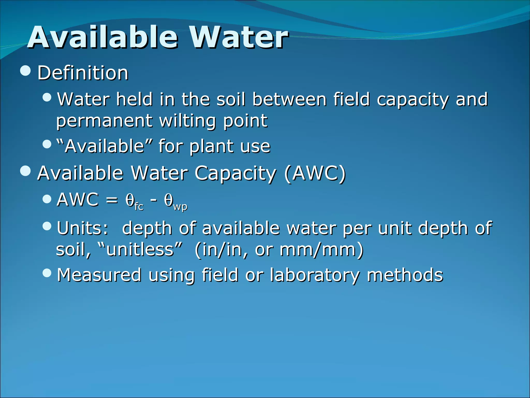 Soil Water Plant Relationships | PPT