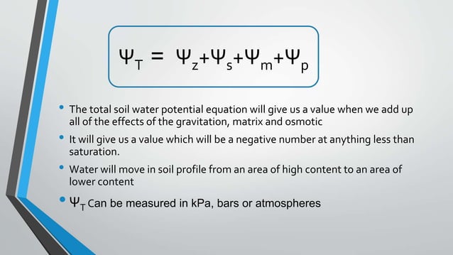Soil water potential | PPTX | Physics | Science