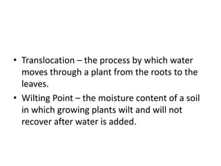 Soil water relationship | PPTX