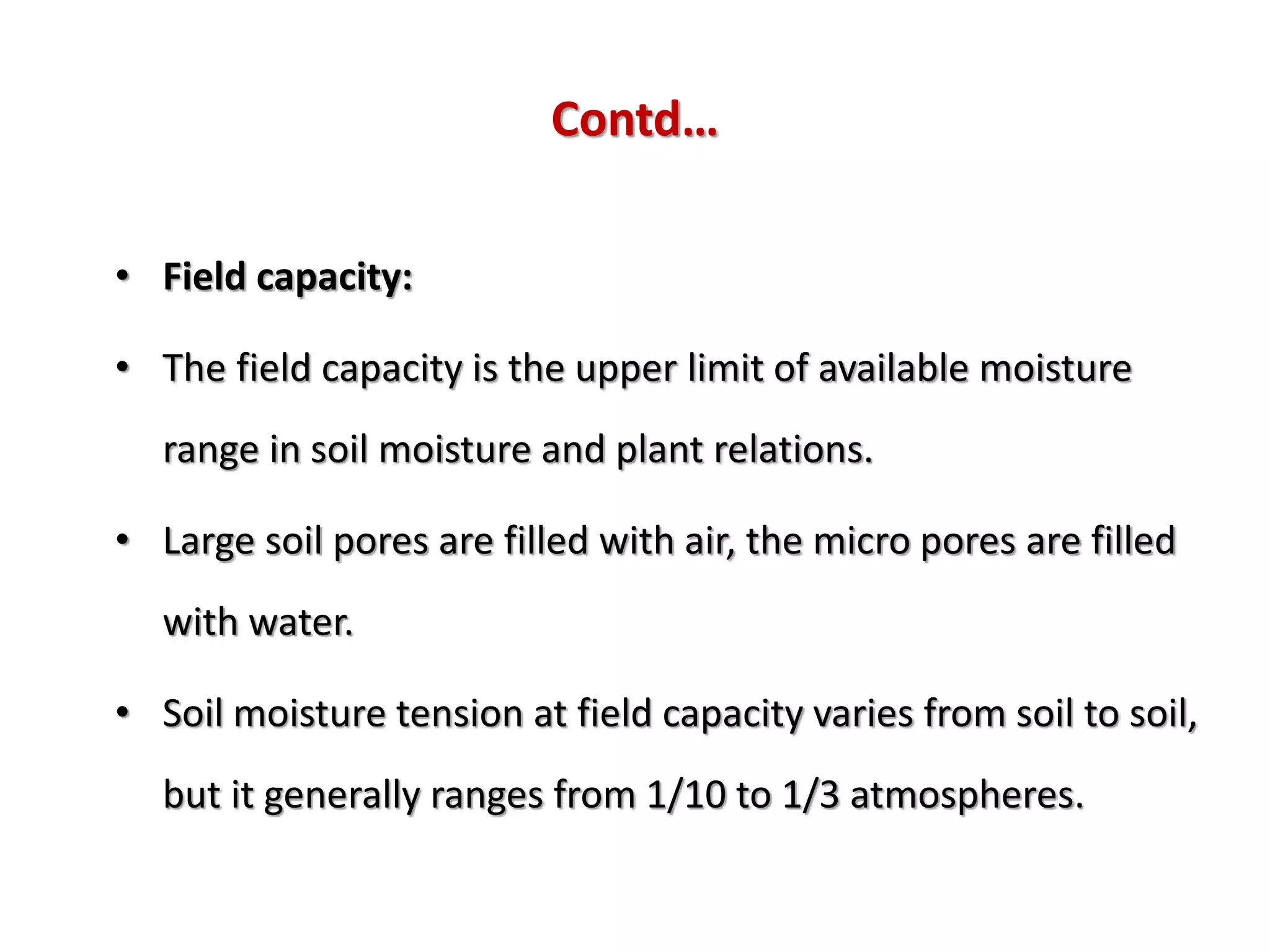 SOIL WATER- SATURATED AND UNSATURATED FLOW | PPTX