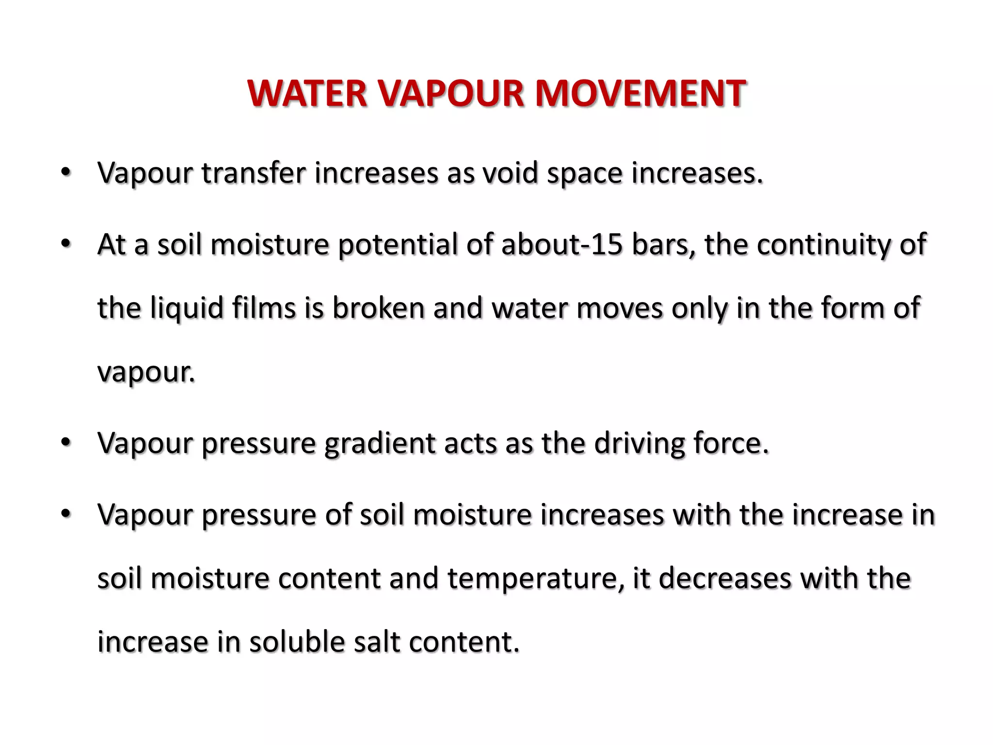 SOIL WATER- SATURATED AND UNSATURATED FLOW | PPTX