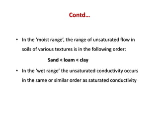 SOIL WATER- SATURATED AND UNSATURATED FLOW | PPTX