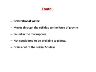SOIL WATER- SATURATED AND UNSATURATED FLOW | PPTX