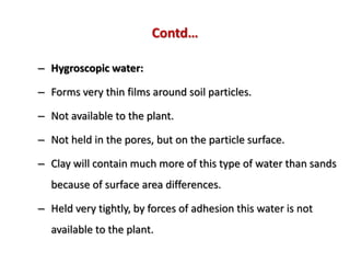 SOIL WATER- SATURATED AND UNSATURATED FLOW | PPTX