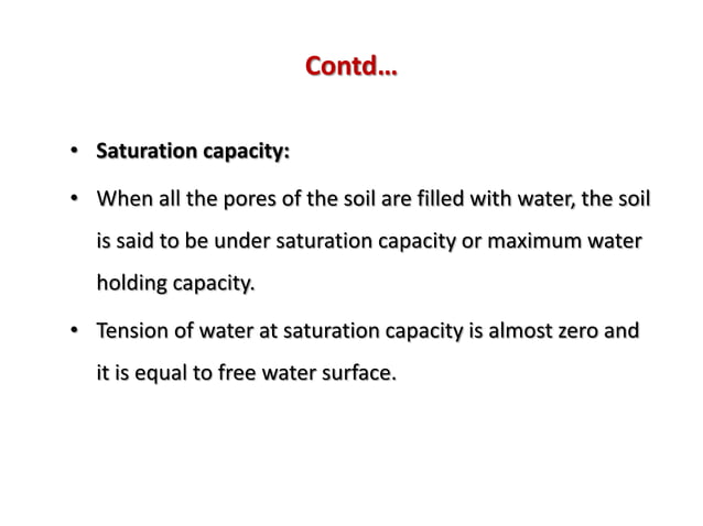 SOIL WATER- SATURATED AND UNSATURATED FLOW | PPTX | Chemistry | Science