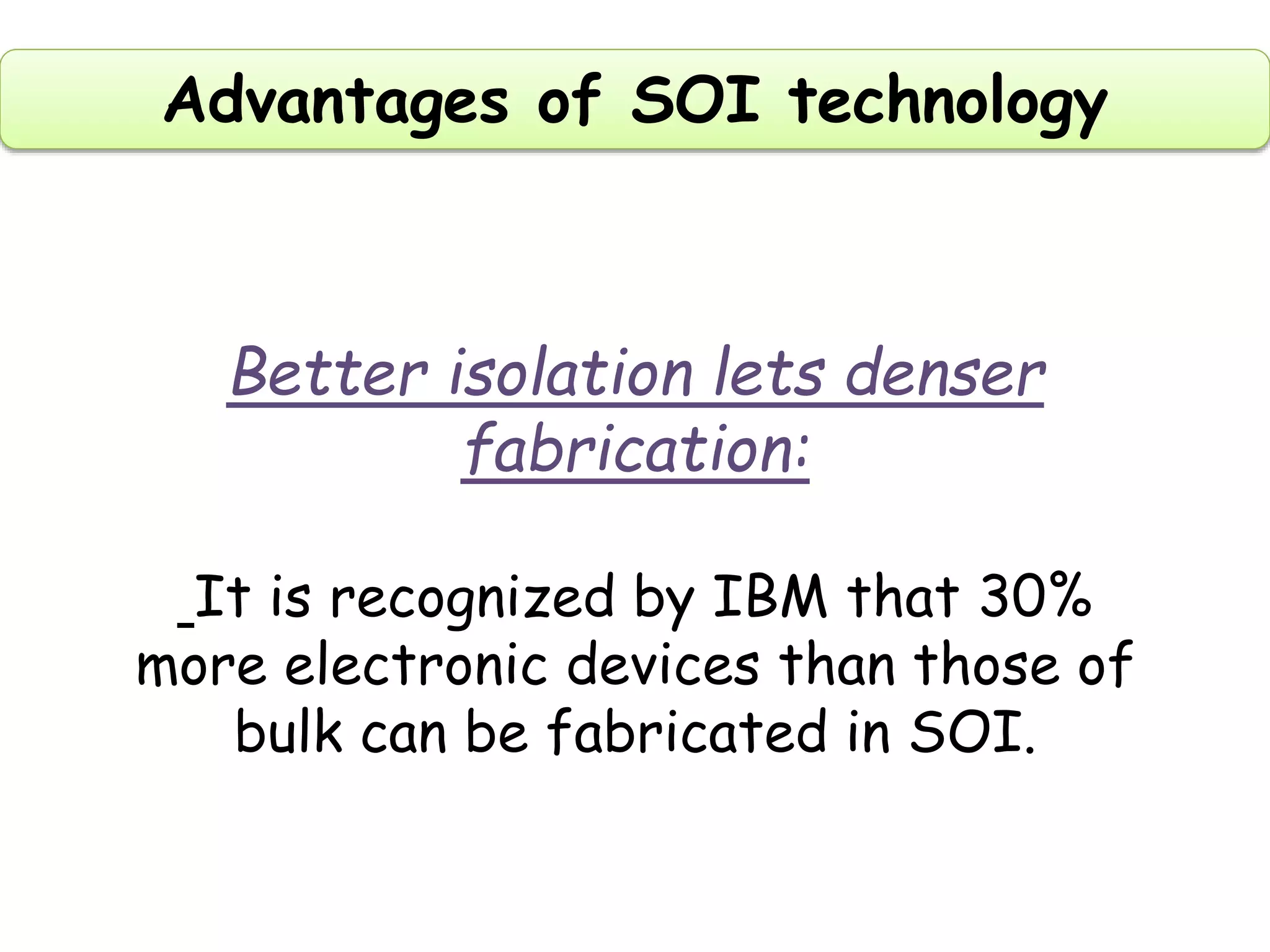 Silicon on Insulator (SOI) Technology | PPTX