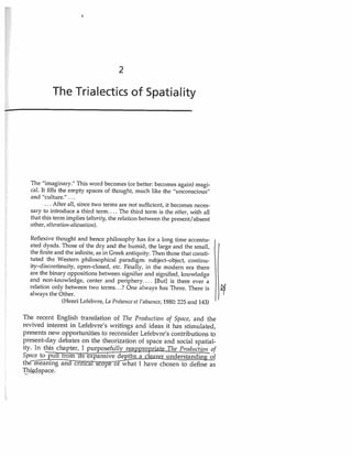 Edward Soja's Thirdspace Theory pdf version | PDF