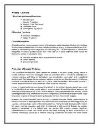 Protection of coastal wetlands and Protection of coastal waters | PDF