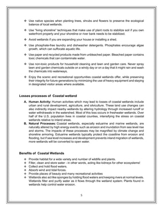 Protection of coastal wetlands and Protection of coastal waters | PDF