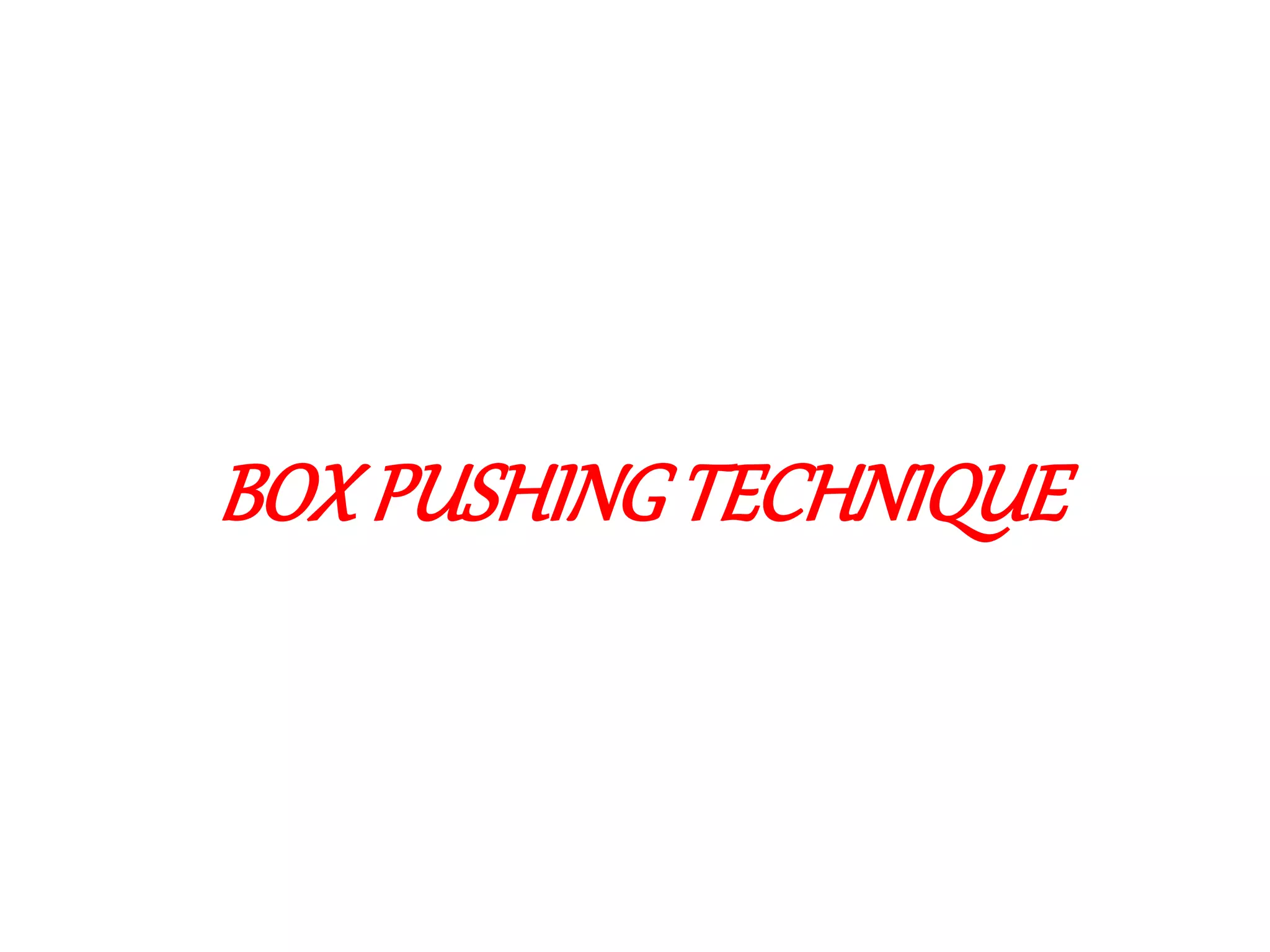 Box pushing technic PPT SEMINAR | PPTX