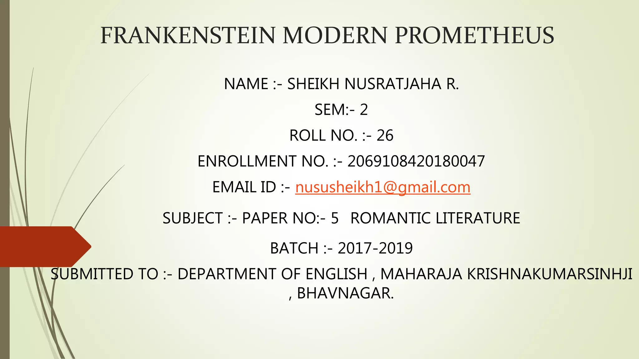 Frankenstein modern prometheus | PPT