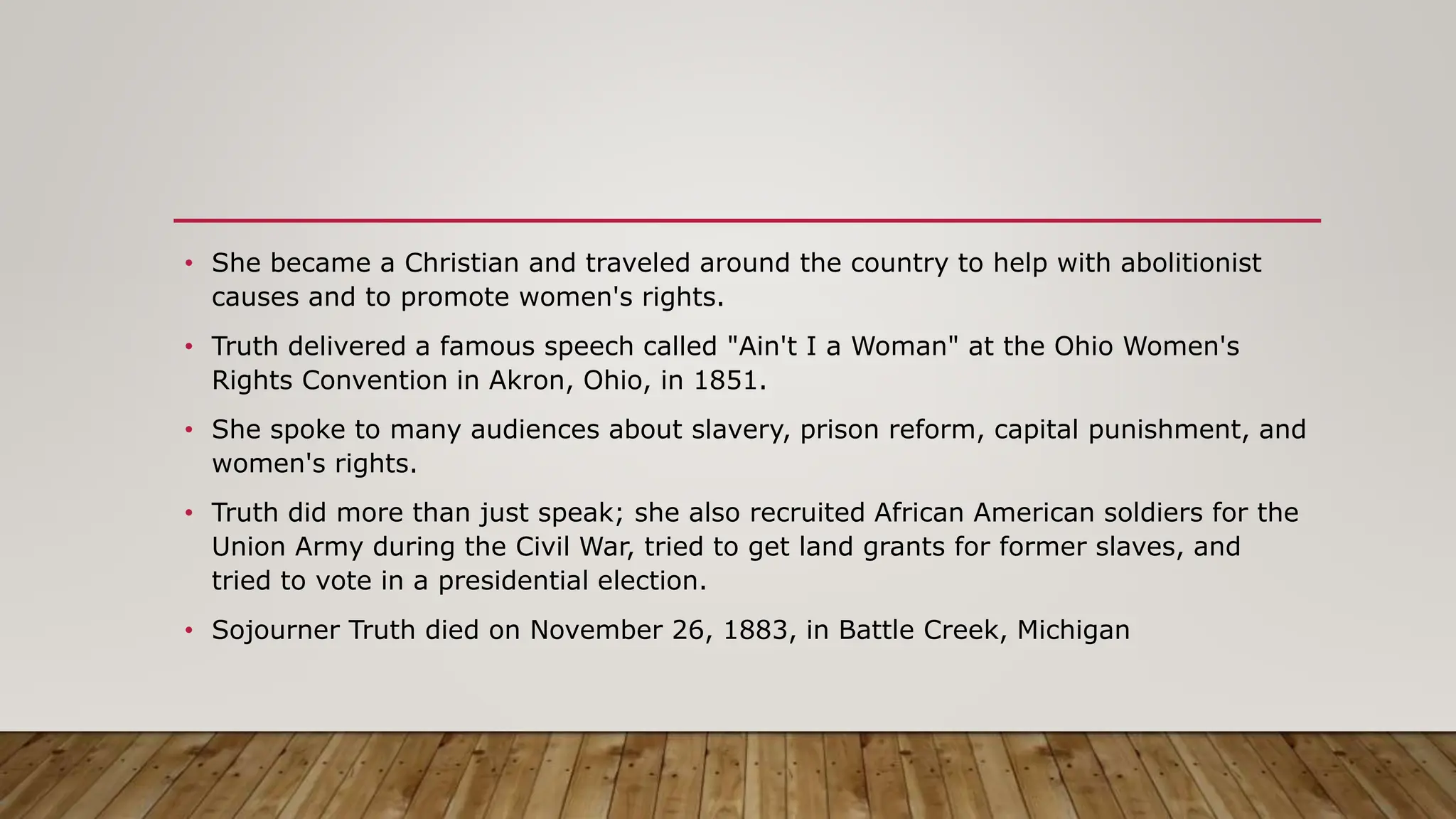 Lesson on Sojourner Truth: A woman of Truth | PPTX