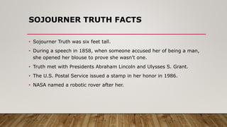 Lesson on Sojourner Truth: A woman of Truth | PPTX