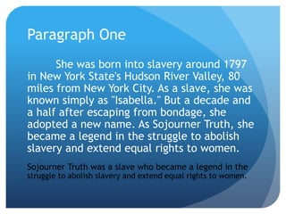 Sojourner truth review | PPTX