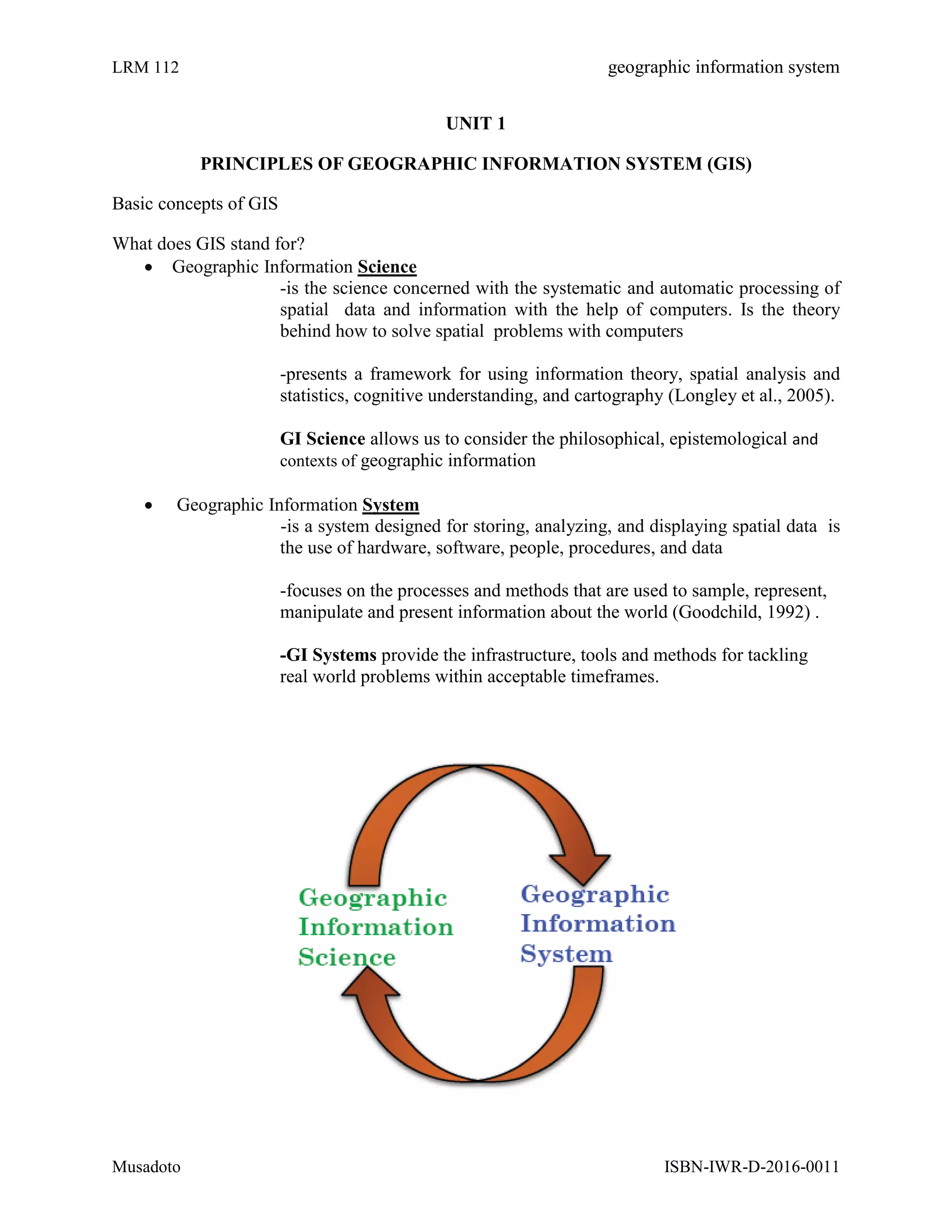 INTRODUCTION GEOGRAPHIC INFORMATION SYSTEM | PDF