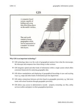 INTRODUCTION GEOGRAPHIC INFORMATION SYSTEM | PDF