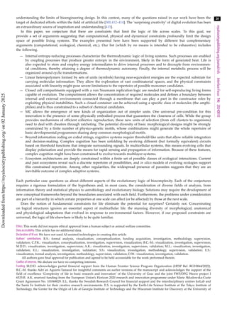 Fundamental constraints to the logic ofliving systems | PDF