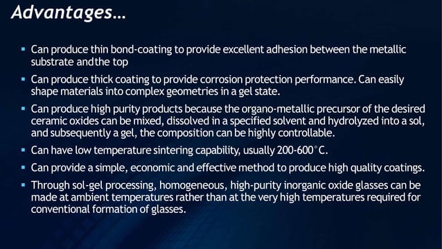 Sol- Gel Technology | PPTX