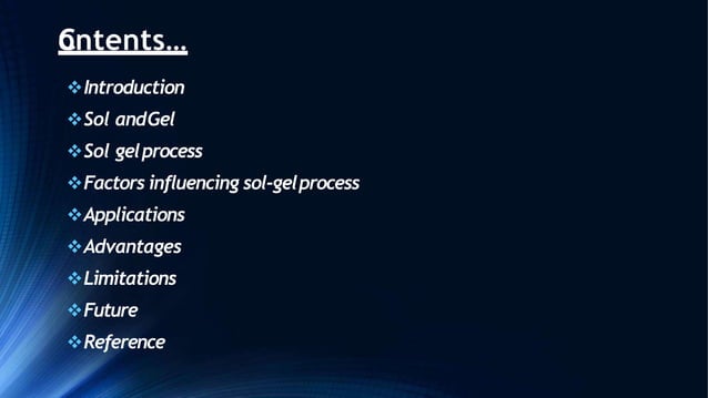 Sol- Gel Technology | PPTX